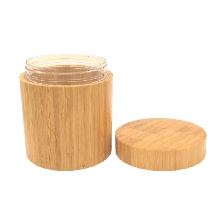 Bamboo Glass Jars with Liners Cream Cosmetic Container