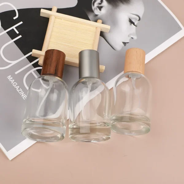30ml 50ml Cologne Spray Bottle Round Clear Glass Perfume Bottle