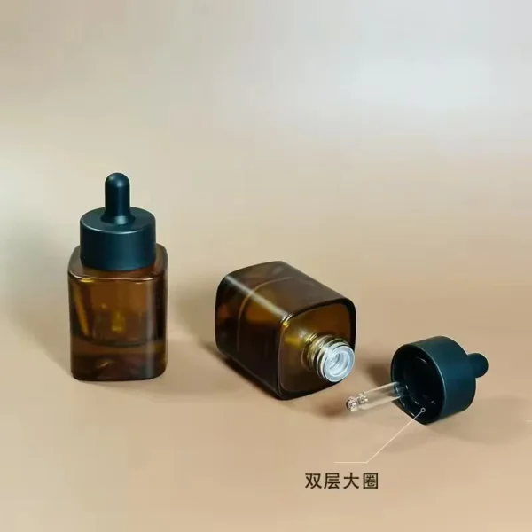 Empty Square Dropper Bottle 30ml Glass Serum Foundation Bottle